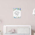 Watercolor Blue Hydrangeas Graduation Welcome Sign | Zazzle