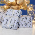 Watercolor Blue Musical Music Notes Gold Glitter Wrapping Paper | Zazzle