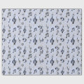 Watercolor Blue Musical Music Notes Gold Glitter Wrapping Paper | Zazzle