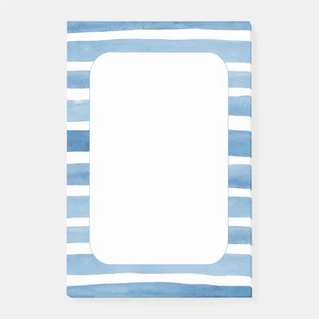 Watercolor blue nautical stripes. Ocean sea beach Post-it Notes | Zazzle