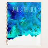 Watercolor blue ocean colorful design planner | Zazzle