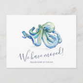 Watercolor Blue Octopus Moving Announcement Postcard | Zazzle