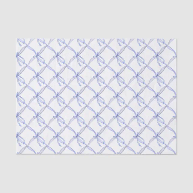 Watercolor Blue Ribbons and Bows Tissue Paper | Zazzle