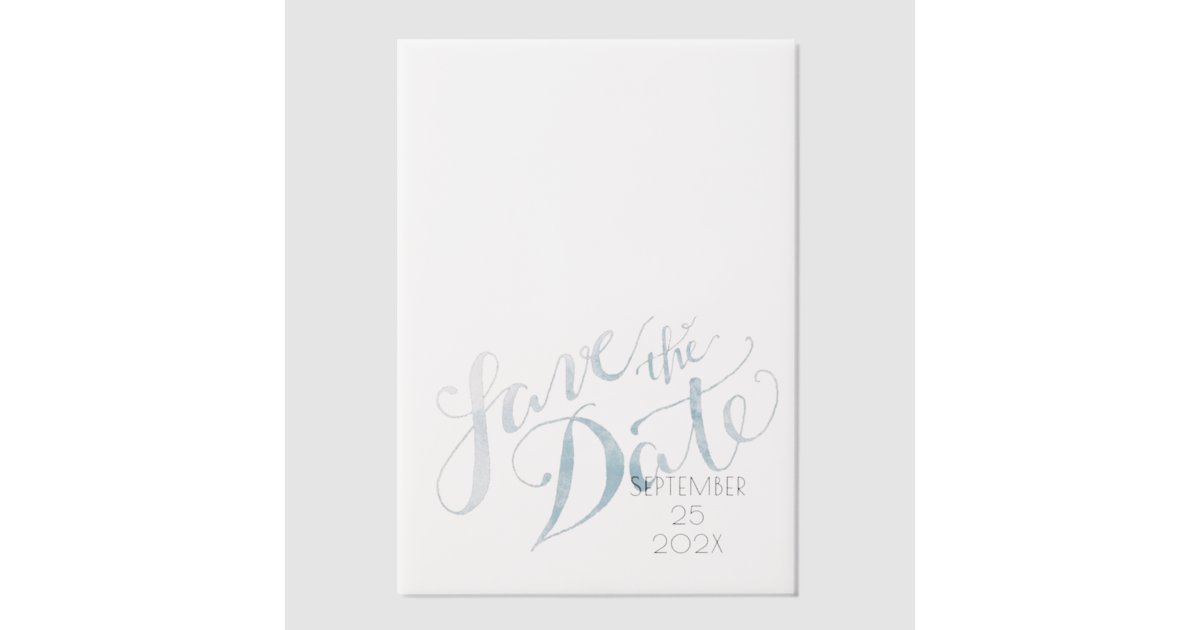 Watercolor Blue Save the Date Overlay Vellum Invitations | Zazzle