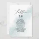 Watercolor Blue Table Number Seating Chart Cards | Zazzle