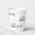 Watercolor Blue Train Paper Cups | Zazzle