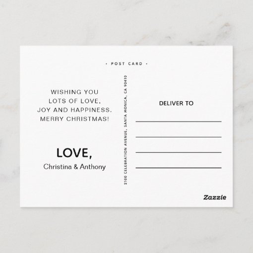 Watercolor Blue Wave Happy Holiday Photo Postcard | Zazzle