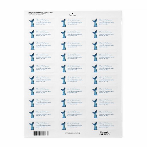 Watercolor Blue Whale Tale Label | Zazzle