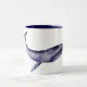 Watercolor Blue Whale Two-Tone Coffee Mug | Zazzle