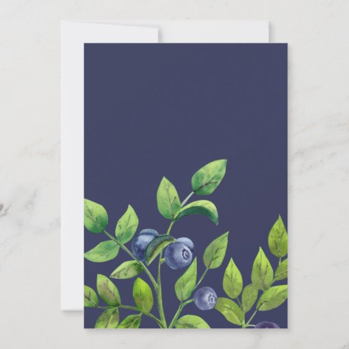 watercolor blueberries blue botanical wedding invitation | Zazzle