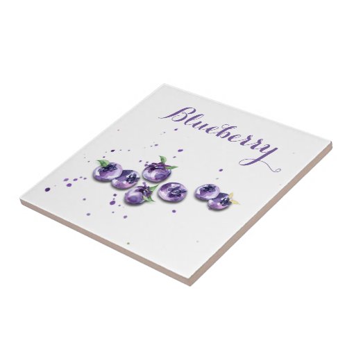 Watercolor Blueberries Ceramic Tile | Zazzle