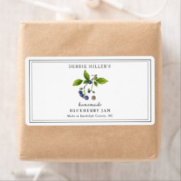 Watercolor Blueberry Jam Rectangular Label | Zazzle