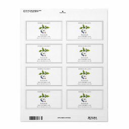 Watercolor Blueberry Jam Rectangular Label | Zazzle