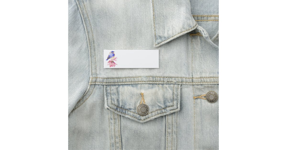 Watercolor Bluebird Garden Bird Name Tag | Zazzle