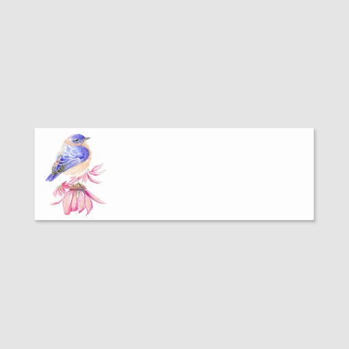 Watercolor Bluebird Garden Bird Name Tag | Zazzle