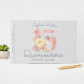 Watercolor Blush Pink Number 15 Floral Quinceanera Guest Book | Zazzle