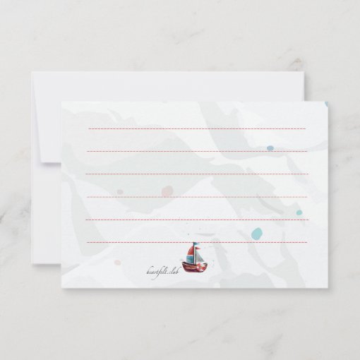 Watercolor Boat Thank You card | Zazzle