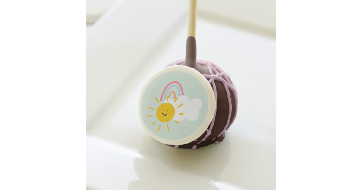Watercolor Boho Rainbow and Sun Cake Pops | Zazzle
