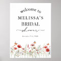 Watercolor Boho Wildflower Bridal Shower Welcome Poster | Zazzle