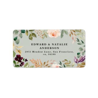 watercolor botanical floral and foliage label | Zazzle