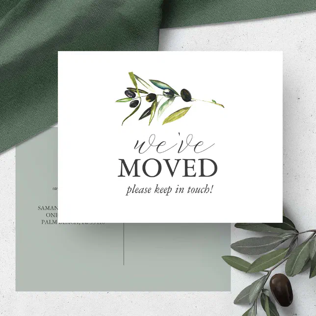 Watercolor Botanical Moving Announcement Postcards | Zazzle