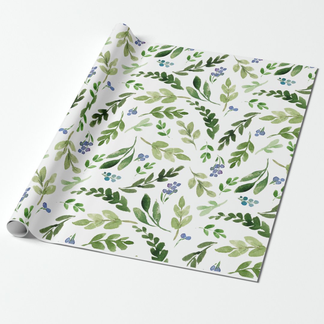 Watercolor Botanical Wrapping Paper | Zazzle