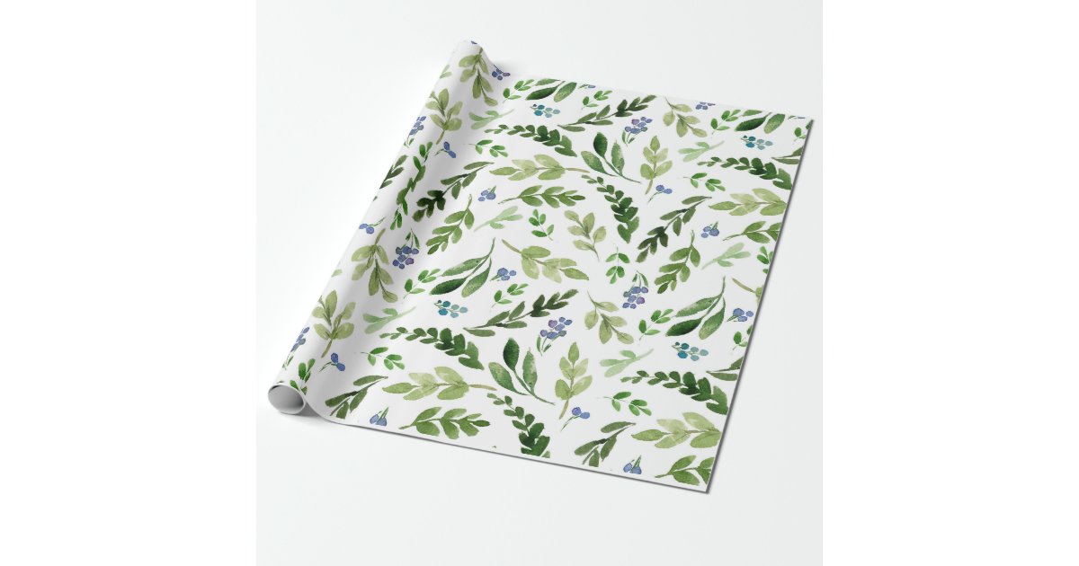 Watercolor Botanical Wrapping Paper | Zazzle