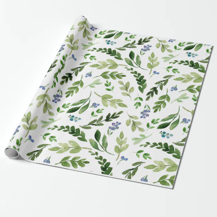 Watercolor Botanical Wrapping Paper | Zazzle