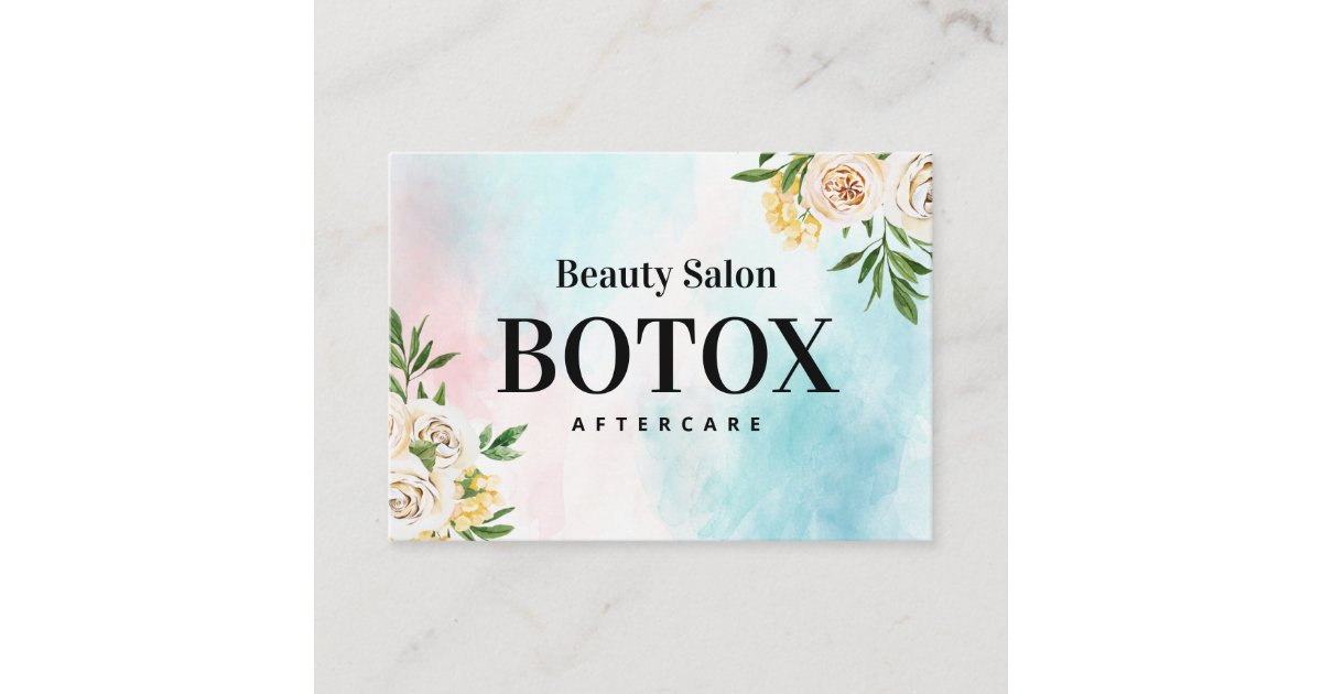Watercolor Botox Aftercare Business Card | Zazzle