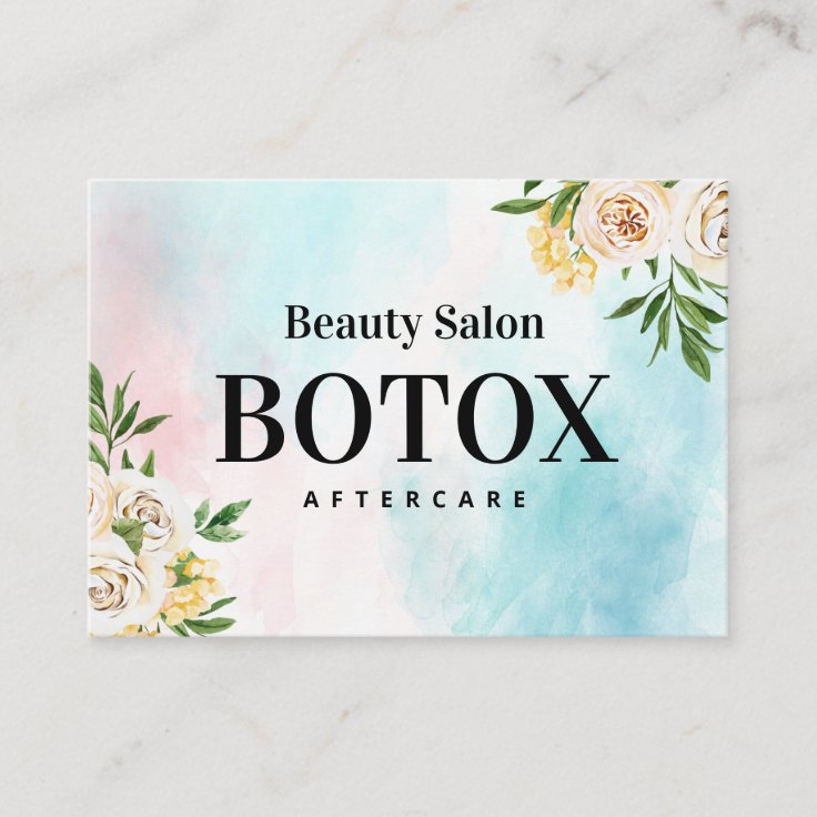 Watercolor Botox Aftercare Business Card | Zazzle