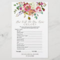 Watercolor Bouquet "What's In Your Purse" Game | Zazzle