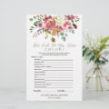 Watercolor Bouquet "What's In Your Purse" Game | Zazzle