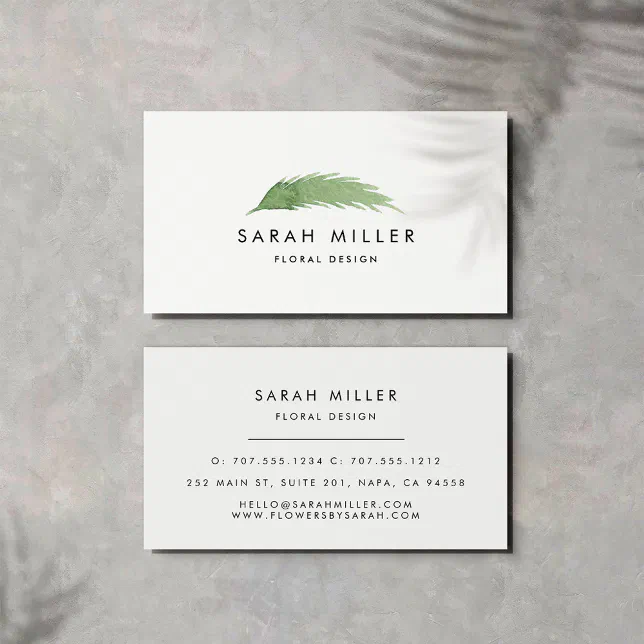 Watercolor Branch Business Card | Zazzle