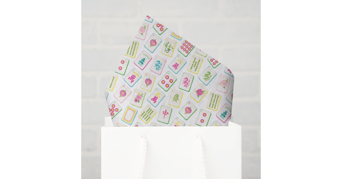 Watercolor Bright Mahjong Tiles Tissue Paper | Zazzle
