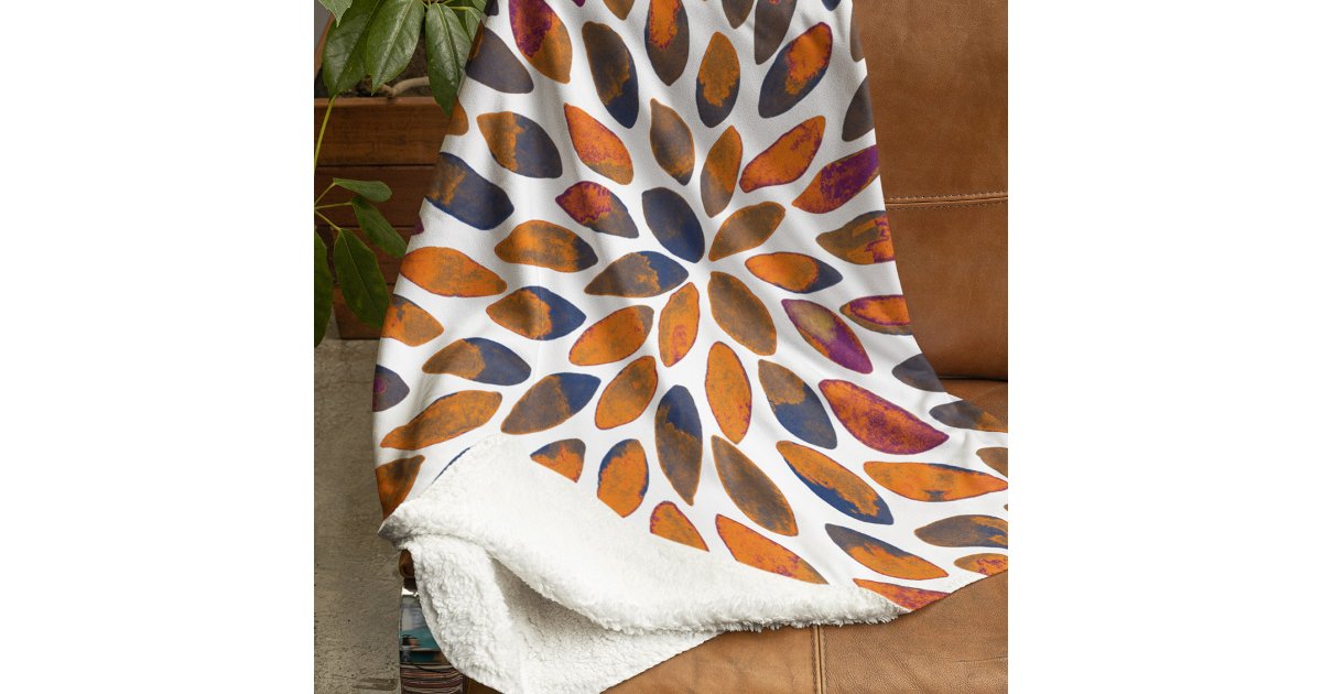 Watercolor brush strokes – rusty effect sherpa blanket | Zazzle