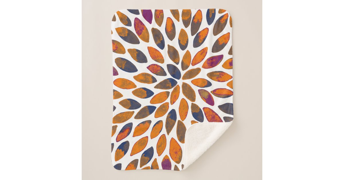 Watercolor brush strokes – rusty effect sherpa blanket | Zazzle