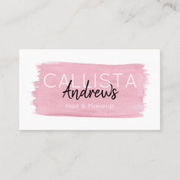 Watercolor Brushstroke Signature Script Salon Business Card | Zazzle