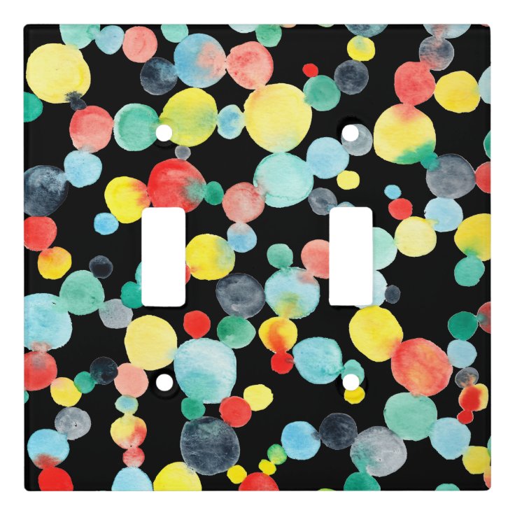 Watercolor Bubbles Colorful Circles Light Switch Cover | Zazzle