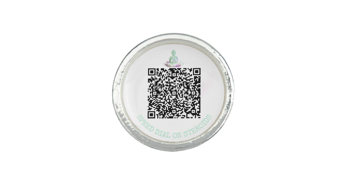 Watercolor Buddha AP33 QR code Ring | Zazzle