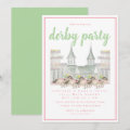 Watercolor Building Derby Party Horse Racing Pink Invitation | Zazzle