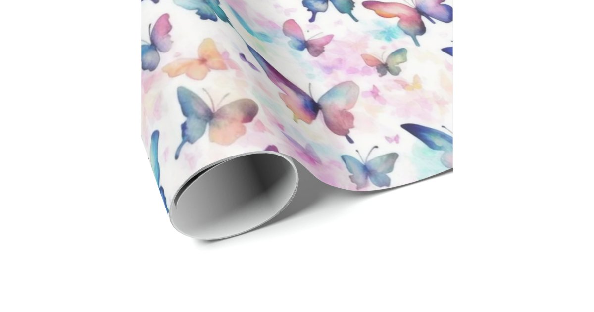 Watercolor Butterflies: Fluttering Beauty Wrapping Paper | Zazzle