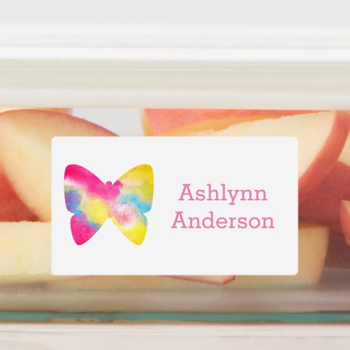 Watercolor Butterfly Kids' Labels | Zazzle