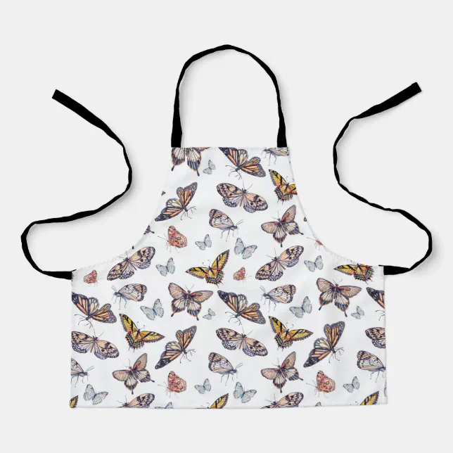 Watercolor Butterfly Pattern Apron | Zazzle