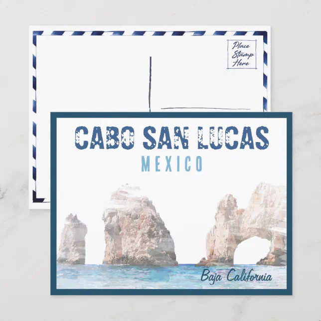 Watercolor Cabo San Lucas Mexico Arch Vintage Postcard | Zazzle