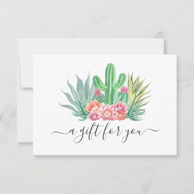 Watercolor Cactus Gift Certificate | Zazzle