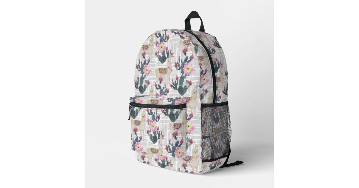 Watercolor Cactus Pattern Printed Backpack | Zazzle