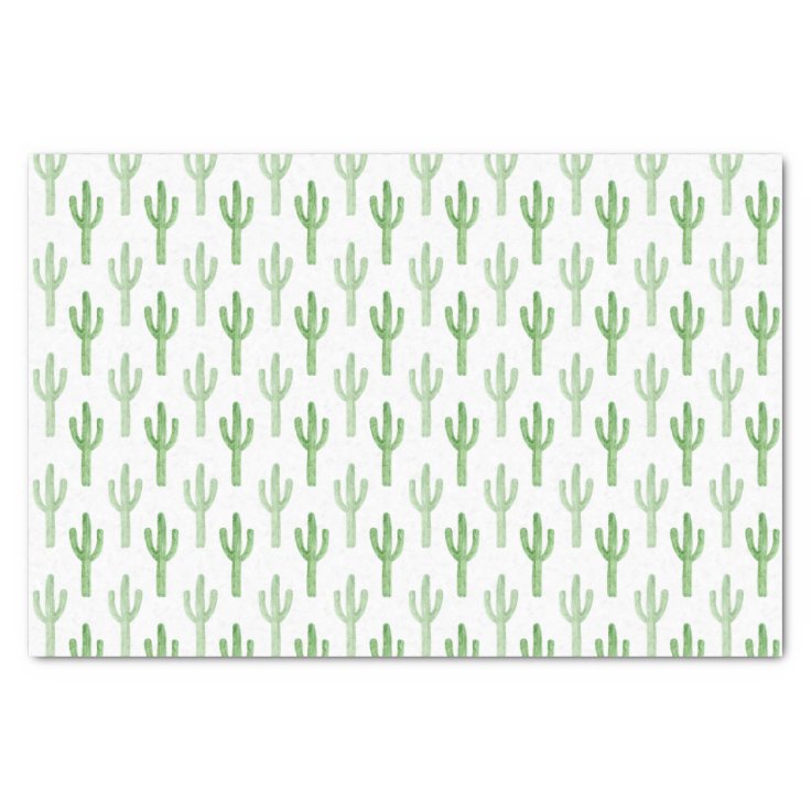 Watercolor Cactus Pattern Tissue Paper | Zazzle
