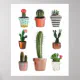 Watercolor Cactus Plants Poster | Zazzle