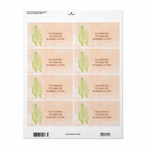 Watercolor Cactus Simple Southwestern Favor Label | Zazzle
