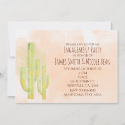 Watercolor Cactus Simple Southwestern Invitations | Zazzle